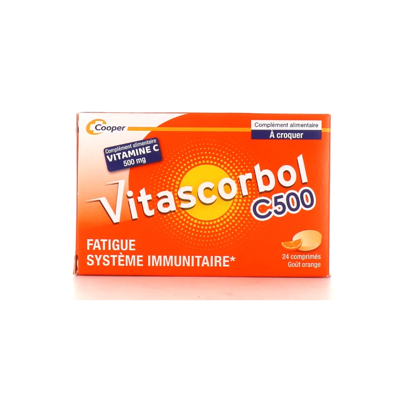 VITASCORBOL Vitamine C 500mg 24 comprimés à croquer | Pharmacie de la Poste